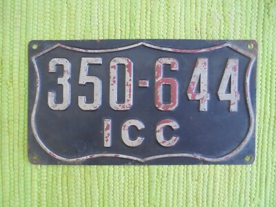 Vintage 1930's ICC LICENSE PLATE Interstate Commerce Commission Truck ...
