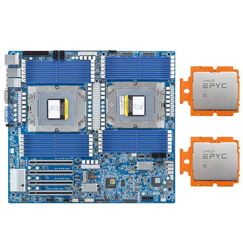 Gigabyte MZ73-LM0 (rev. 2.0) +2x AMD EPYC Genoa-X 9V33X SP5 CPU ZEN4 96 ...