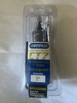 Champion Cutting Tool CT7, 1” Carbide Tipped Hole Saw Cutter 1” Cut ...