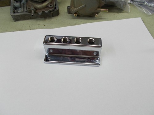 CAL CUSTOM Four Outlet T-Style Chrome Fuel Block Nice chrome no pits | eBay