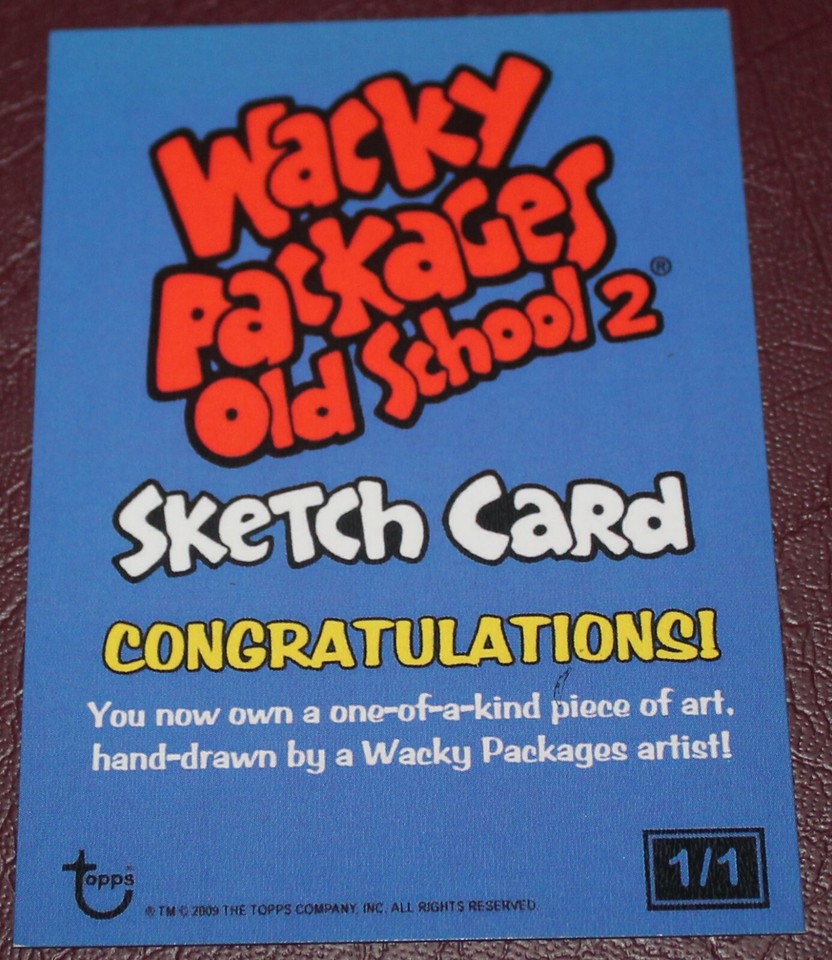 2011 Topps Wacky Packages Sketch Card Old School 2 Playskull Jay Lynch ...