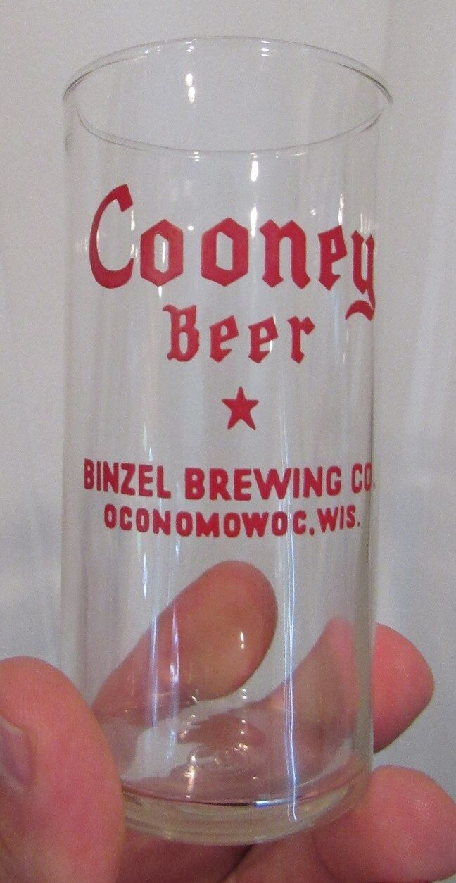 Vintage 1936-1942 COONEY BINZEL Beer Company Chaser glass Oconomowoc ...