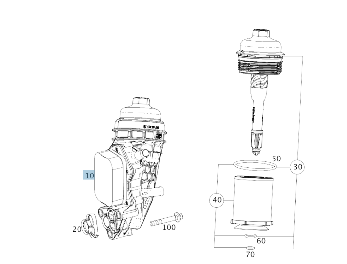 Genuine Mercedes-Benz Engine Oil Filter Housing OE 2701800500 for sale ...