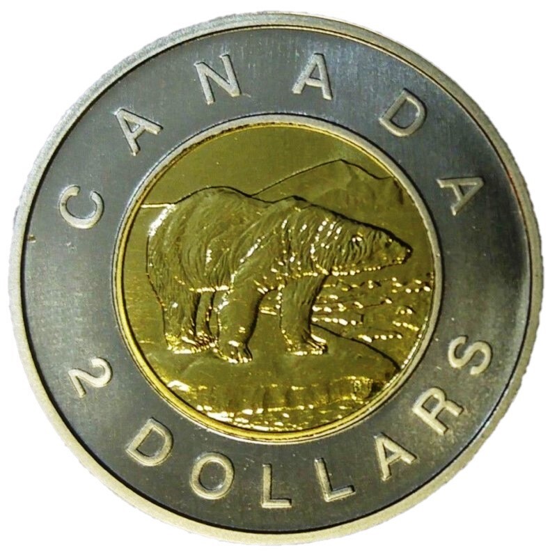 🇨🇦 Rare Canada Two Dollars $2 Toonie Coin, New Effigies, Polar Bear ...