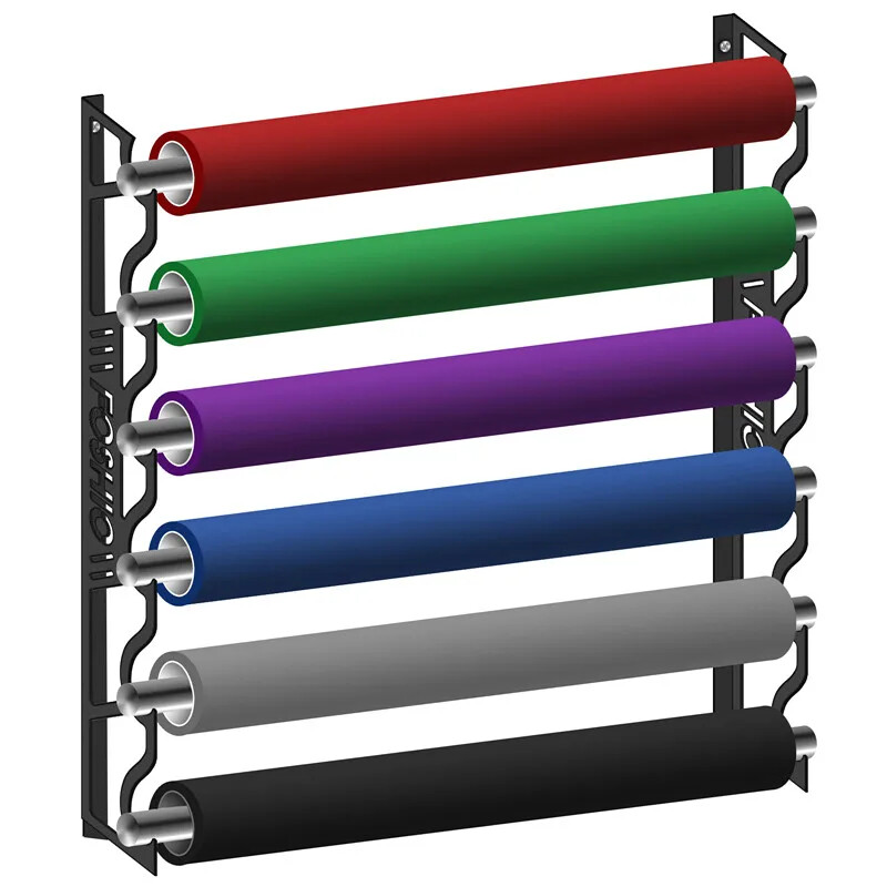 6-Rolls Wall Mounted Tint and Vinyl Wrap Rack for Organizing Roll Media ...