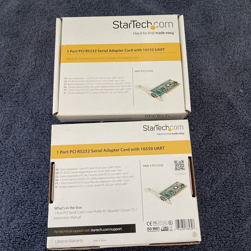 StarTech RS232 PCI Express Serial Card with 16550 UART (Lot Of 2) Fast ...