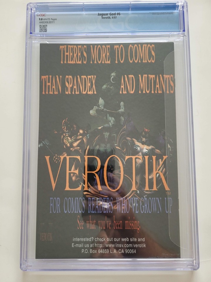 JAGUAR GOD #6 CGC 9.8 GRADED 1997 VEROTIK COMICS DANZIG! LIAM SHARPE ...