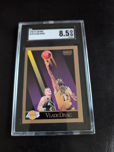 1990 Skybox #135 Vlade Divac Rookie Basketball Card SGC 8.5 Near Mint ...