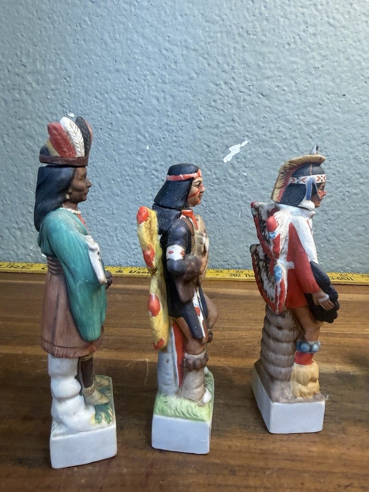 Vintage Ski Country Native American 2oz Whiskey Decanters EMPTY Lot of ...