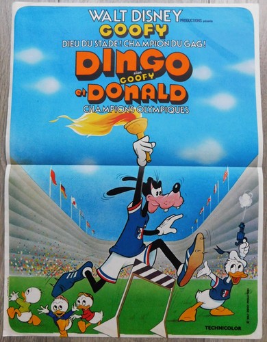 Superstar Goofy French Movie Poster Original 15"23 1972 Disney | eBay