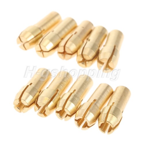 10Pcs 0.5mm-3.2mm Brass Collets Tools 4.8mm Shank Power Rotary Tools ...