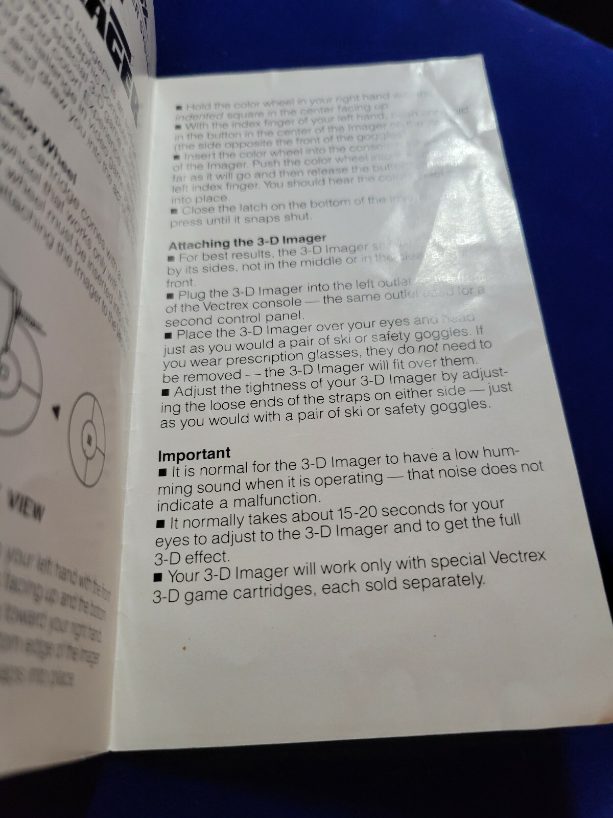 🌟 1983 Vectrex 3d Imager MANUAL VERY RARE! IMPOSSIBLE! | eBay