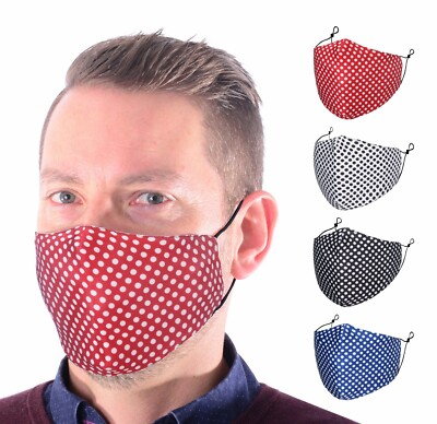 MASKiT Washable Reusable Unisex "DOTTY" Face Mask Cotton ADULT ...