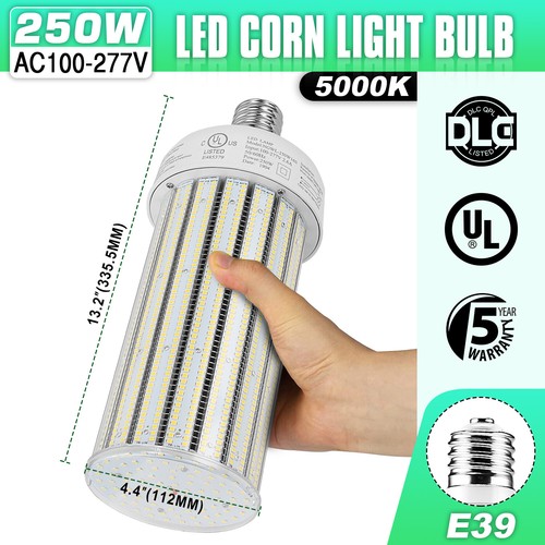 250W LED Corn Light Bulbs E39 Mogul 5000K Commercial Warehouse Garage ...