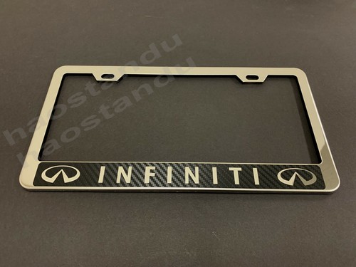 1xInfini/HALO STAINLESS STEEL LICENSE PLATE FRAME w/(Carbon Fiber Style ...
