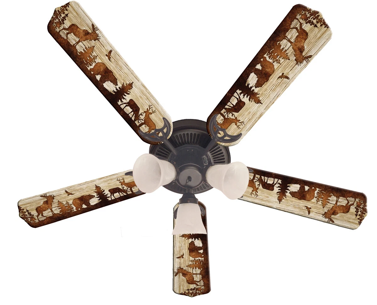 Rustic Ceiling Fans Bears | Shelly Lighting