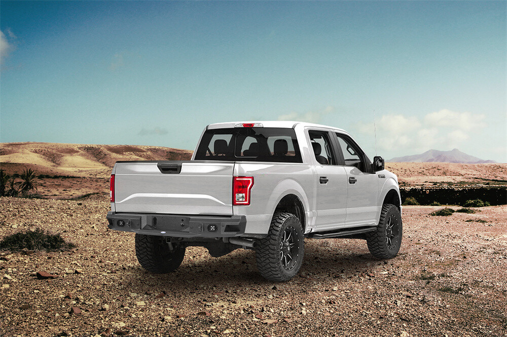 Steel Rear Back Bumper w/ 2x LED Floodlights for 2018 2019 2020 Ford F ...