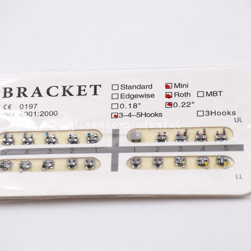Dental Orthodontic Metal Bracket Braces Mini Standard Roth MBT Edgewise ...