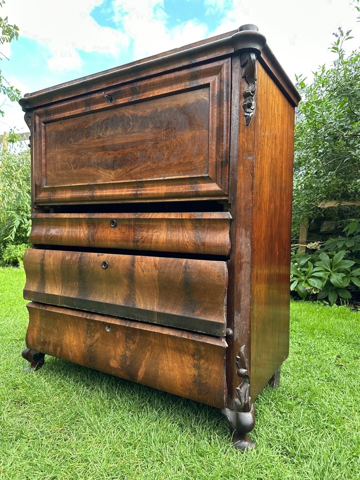 Antique Georgian Mahogany Bureau Secretaire Desk Chest Of Drawers ...