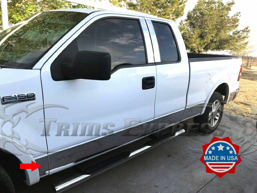 2009-2014 Ford F-150 Crew Cab Chrome Rocker Panel Trim 12Pc 7"-CHOOSE ...