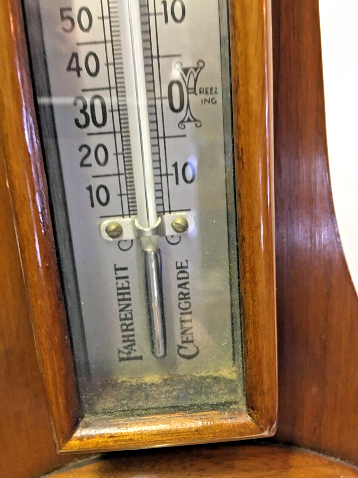 Antique TORWIN BRITISH Carved Aneroid Banjo Barometer Thermometer ...