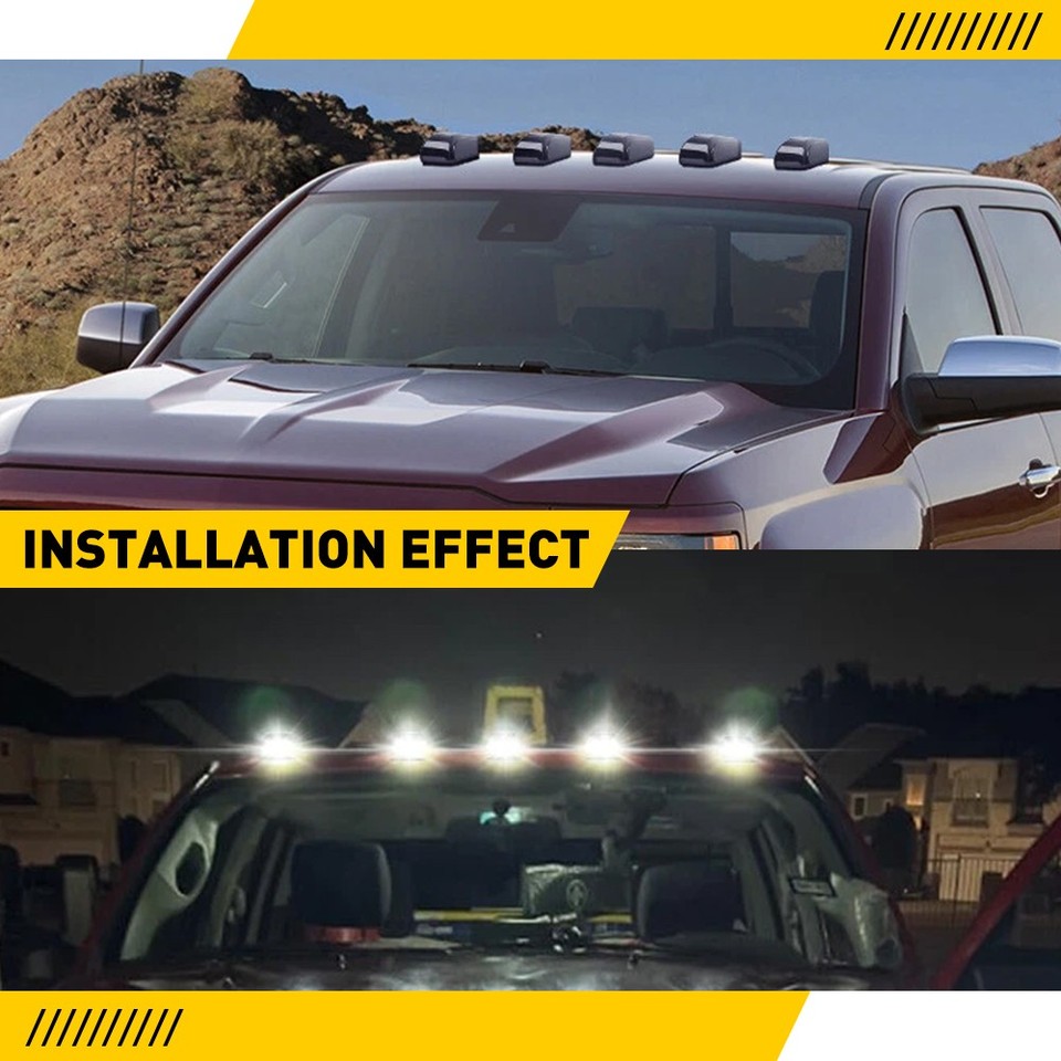 LED Wireless Solar Powered Cab Lights Top Roof Light White For Off-road ...