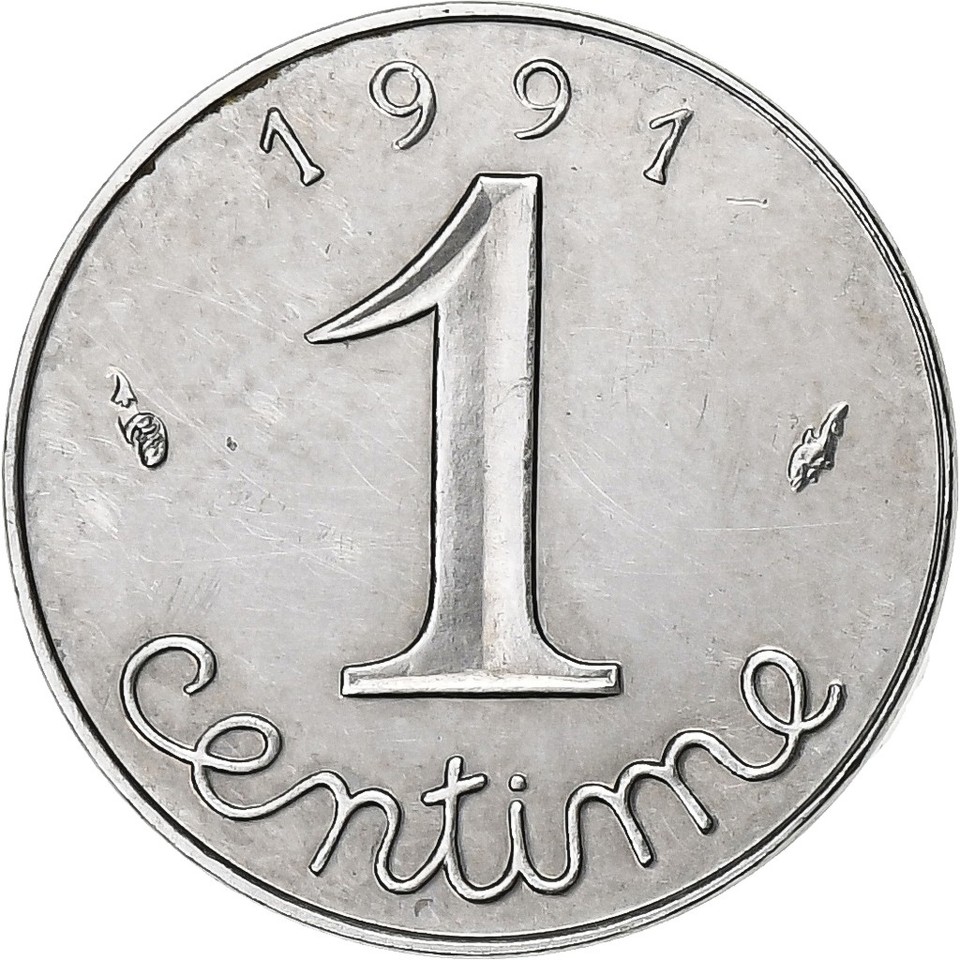 [#1510075] France, Centime, 1991, Pessac, Coin alignment, Stainless ...
