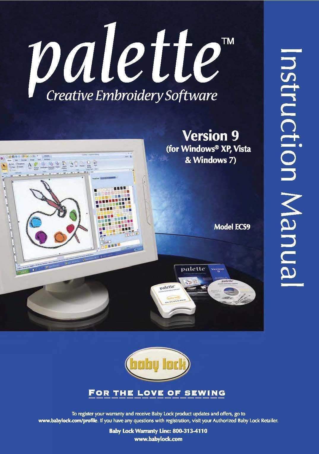 Baby Lock Palette ECS9 Ver.9 Software Instruction Manual Manual Reprint ...