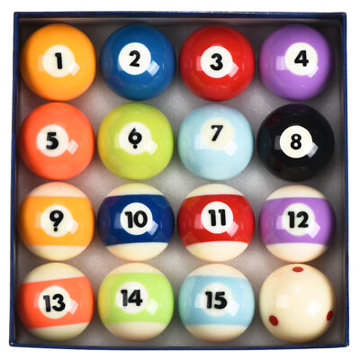 Billiard Pool Ball Set 2-1/4" Regulation Size Full 16 Pool Table Balls ...