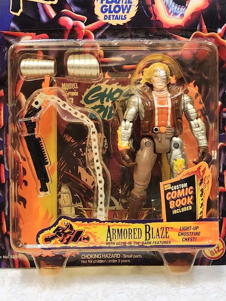 1995 Toy Biz Marvel Comics Ghost Rider Armored Johnny Blaze 6" Action ...
