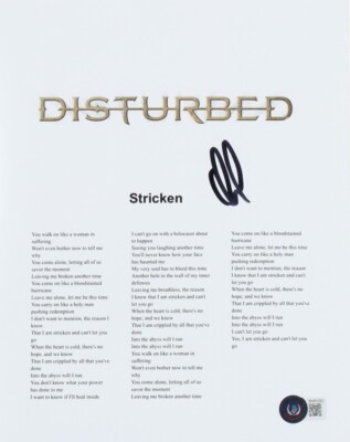 David Draiman Signed Disturbed Stricken Lyric Sheet Beckett A2 | eBay UK