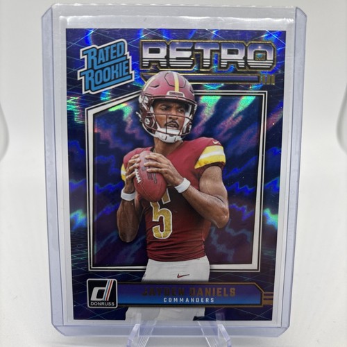 2024 Panini Donruss Jayden Daniels Retro Rated Rookie Card Blue Shock ...