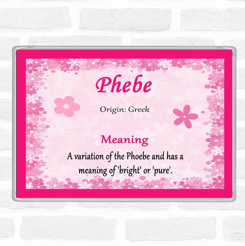 Phebe Name Meaning Jumbo Fridge Magnet Pink | eBay