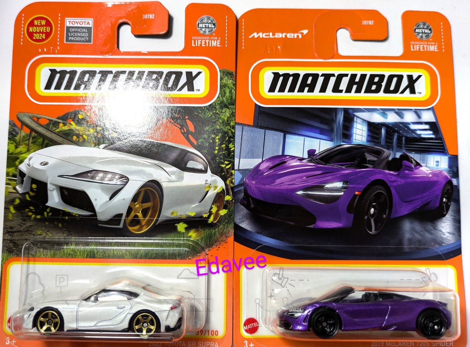 Matchbox '23 Toyota GT Supra White 39/100 & '19 McLaren 720s Spider ...