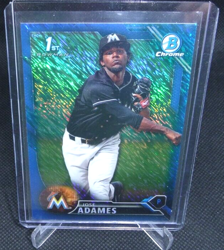2016 Bowman Chrome Prospects Baseball Jose Adams Blue Shimmer Rookie ...