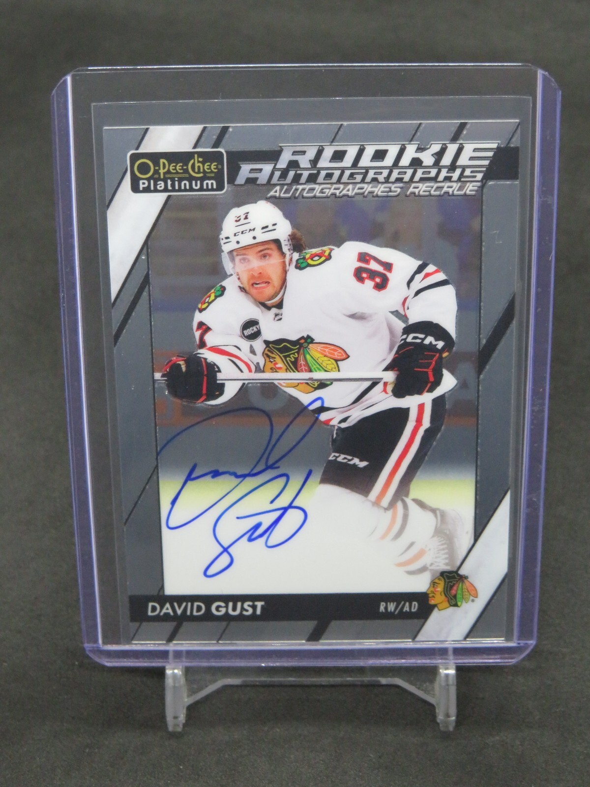2023-24 O-PEE-CHEE PLATINUM DAVID GUST ROOKIE AUTO CHICAGO BLACKHAWKS ...