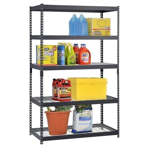 5 Shelf Metal Storage Rack Steel Shelving Adjustable Heavy Duty 48 x 24 ...