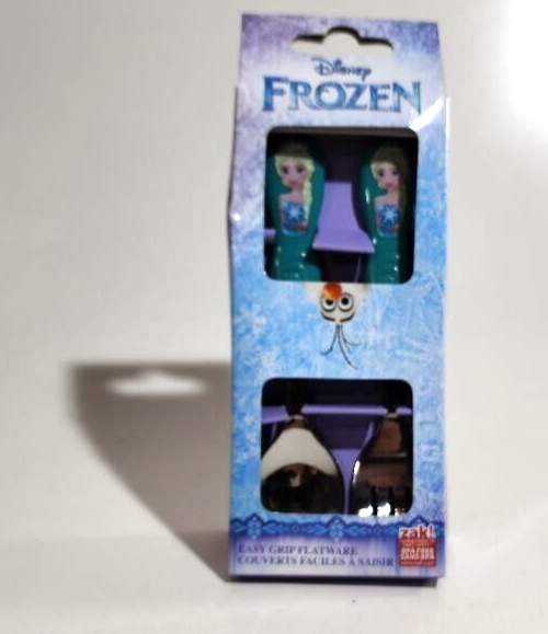 DISNEY FROZEN KIDS EASY GRIP FLATWARE SPOON & FORK CUTLERY . ANNA ...