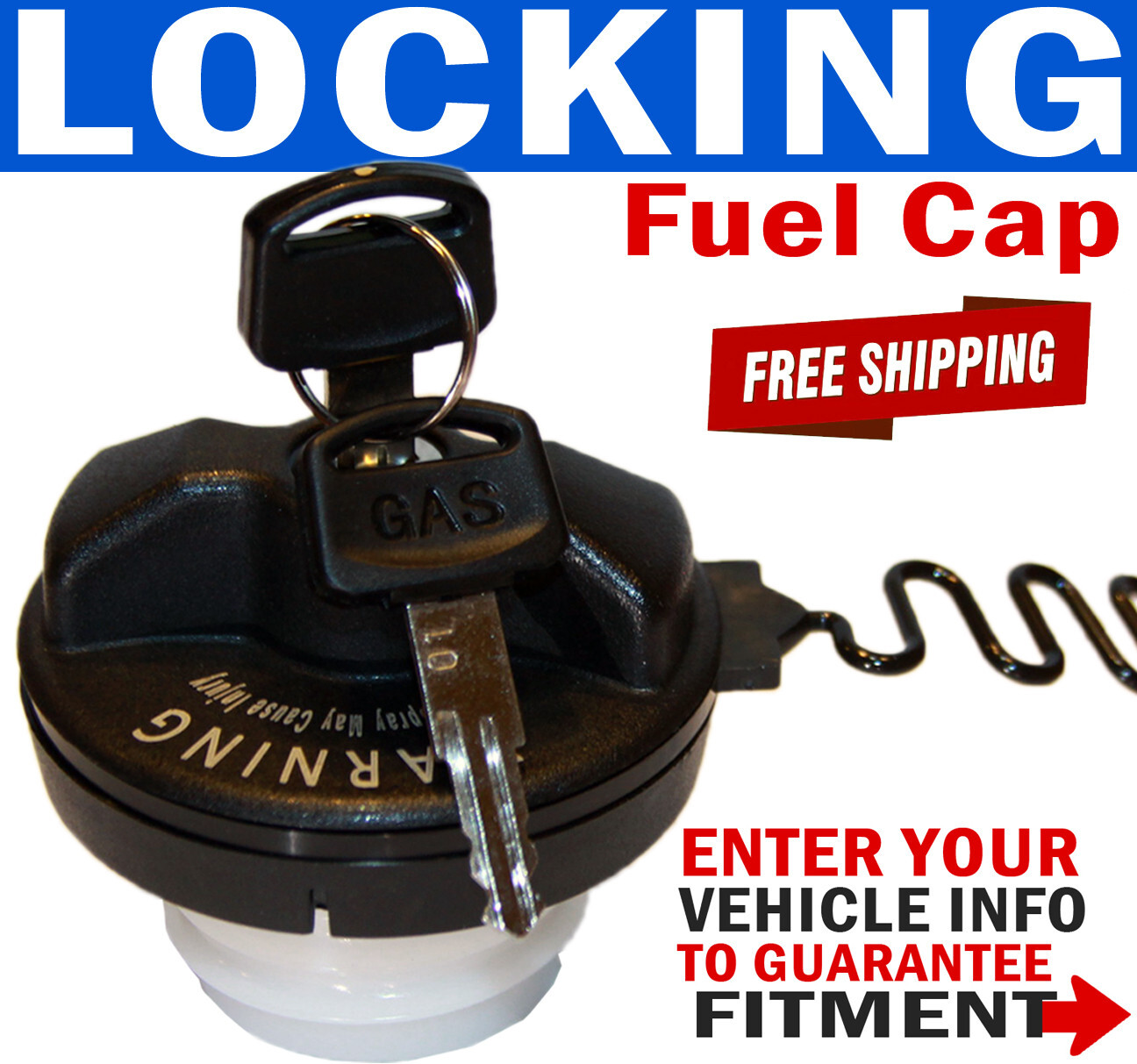 LOCKING Gas Filler Top Fuel Tank Cap With Key For MAZDA MITSUBISHI ...
