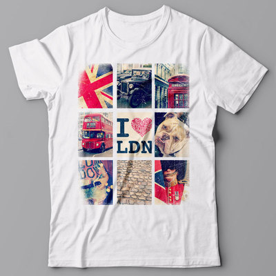 Funny cool T-shirt for men or women I LOVE LONDON - UK British flag ...