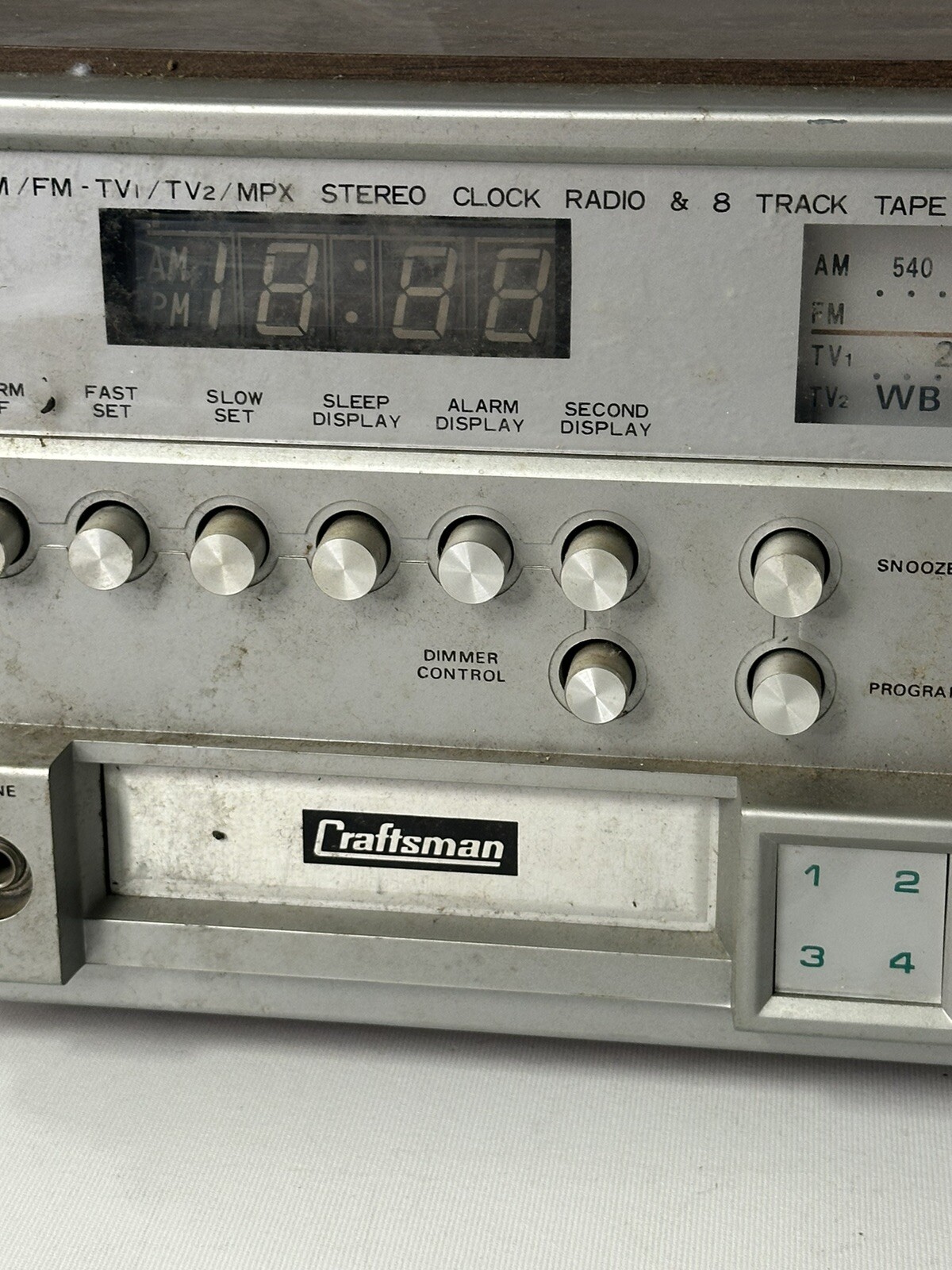 Craftsman SL-7702 AM FM TV Audio Weather 8 Track Alarm Clock Stereo ...