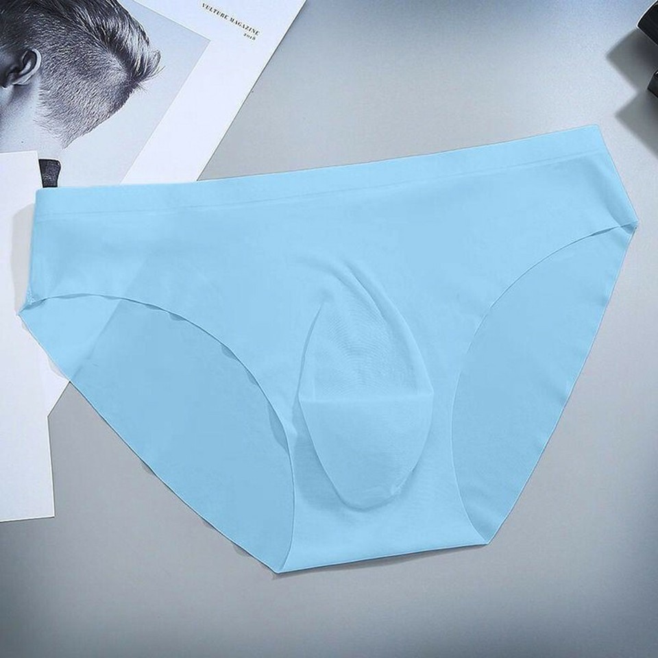 US Sexy Men Ice Silk Seamless Smooth Boxer Briefs Pouch Shorts Trunks Underwear | eBay