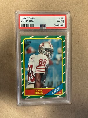 1986 Topps Football #161 Jerry Rice 49ers Rookie HOF PSA 6 EX-MT NICE ...