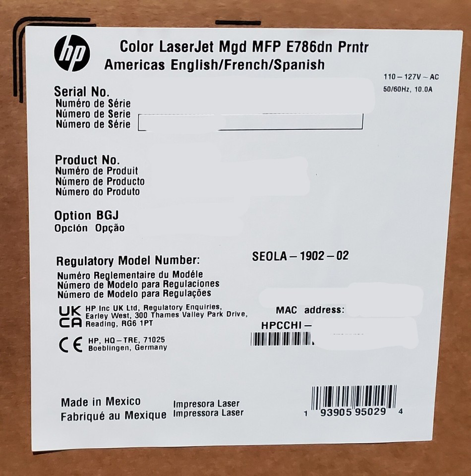 HP Color LaserJet Managed Enterprise MFP E786dn - 5QJ90A NEW | eBay