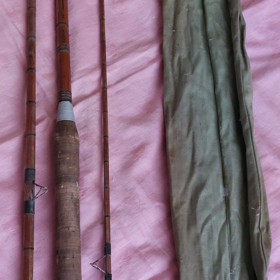 Vintage 3 Piece 10 & A Half Foot Wooden Hexagonal Coarse Rod | eBay UK