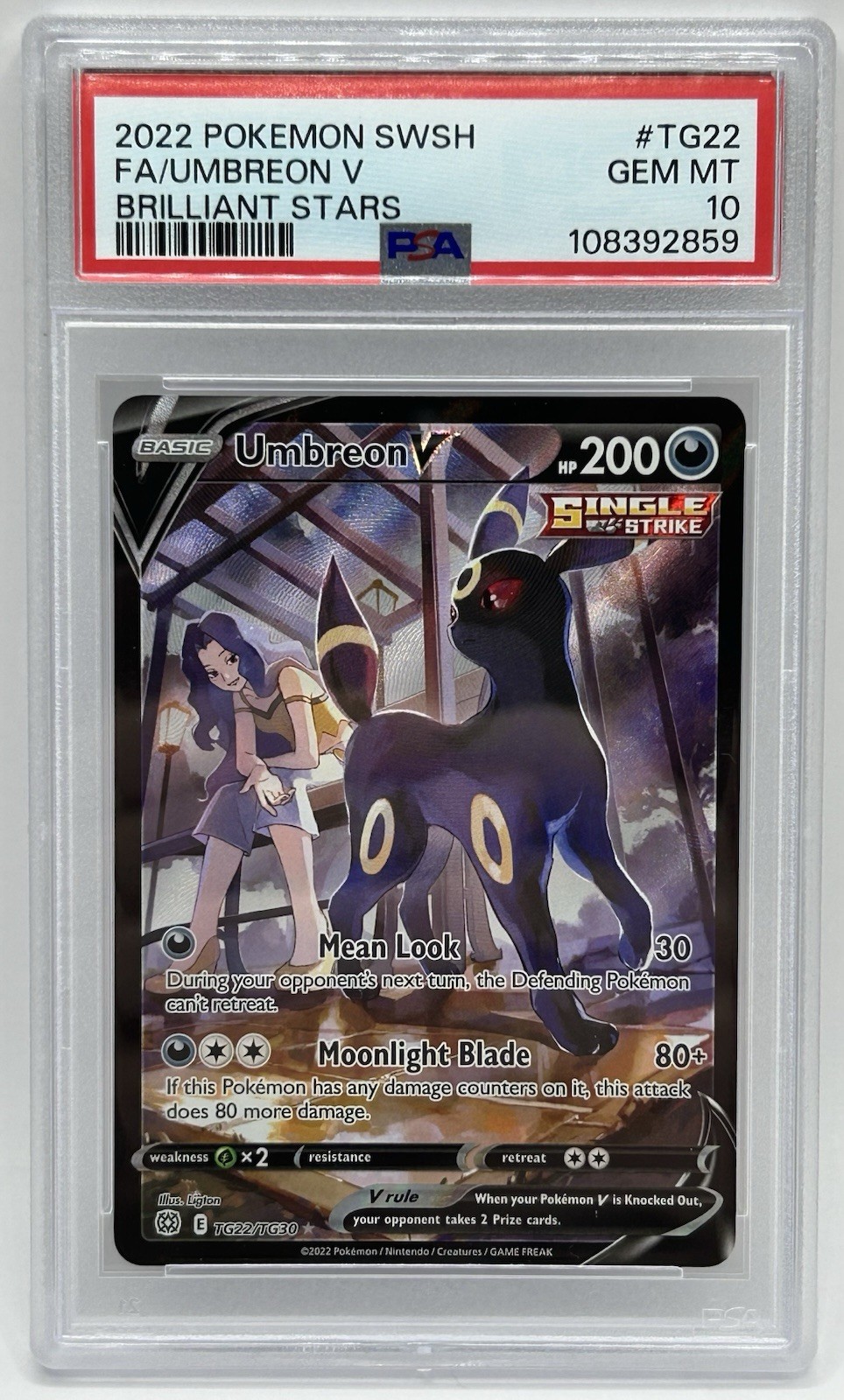 Umbreon V 2022 Sword & Shield: Brilliant Stars #TG22/TG30 Trainer ...