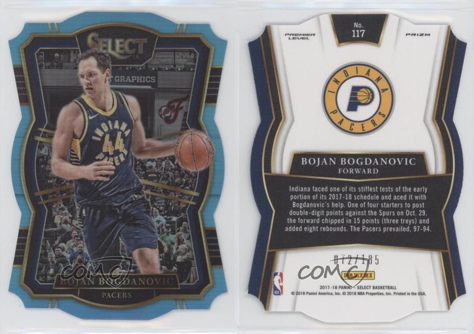 2017 Select Premier Level Light Blue Die-Cut Prizm 72/185 Bojan ...