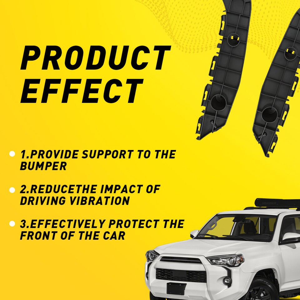 Black Bumper Support Brackets Front Pair For 2014-2021 Toyota 4Runner ...