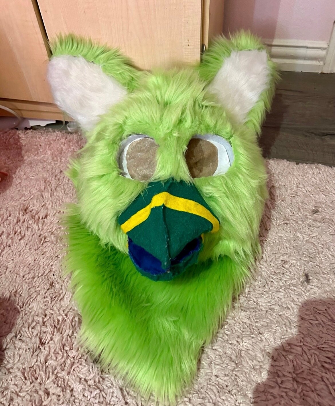 Green Pancan Bird Fursuit Head Furry Fursona - Gem