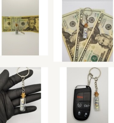 key chains rings mini lucky money charm mini 100 dollar bill | eBay